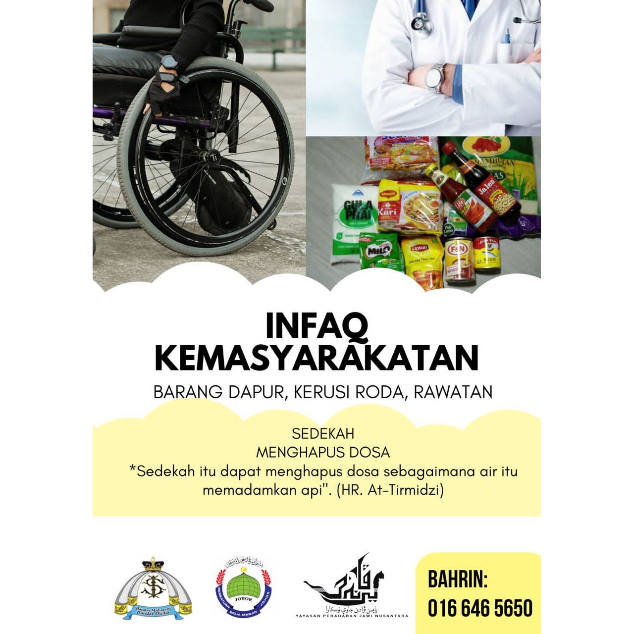 Infaq Kemasyarakatan: Barangan Dapur Kerusi Roda dan Kos Rawatan
